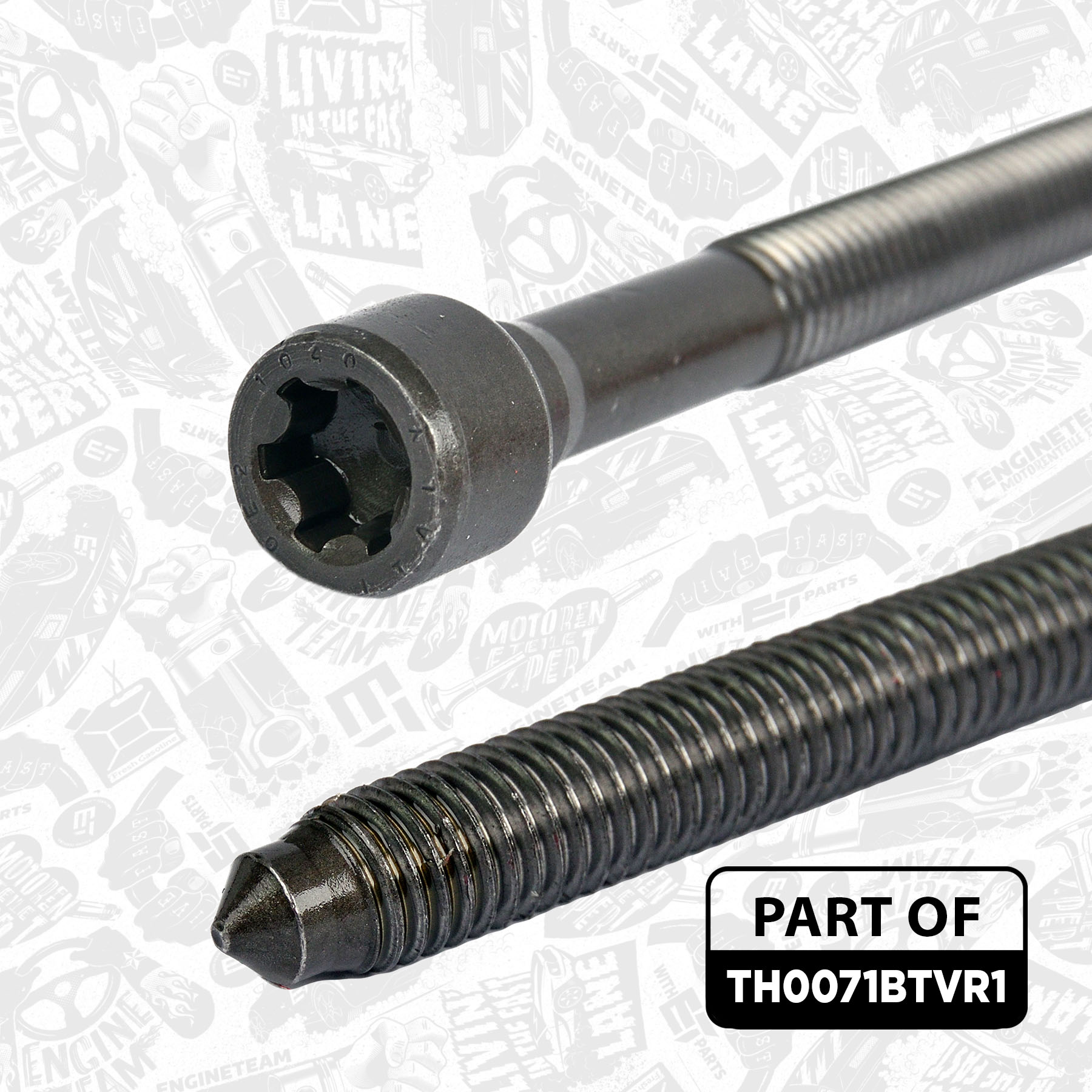 Gasket, cylinder head + bolt set - TH0071BTVR1 ET ENGINETEAM ...