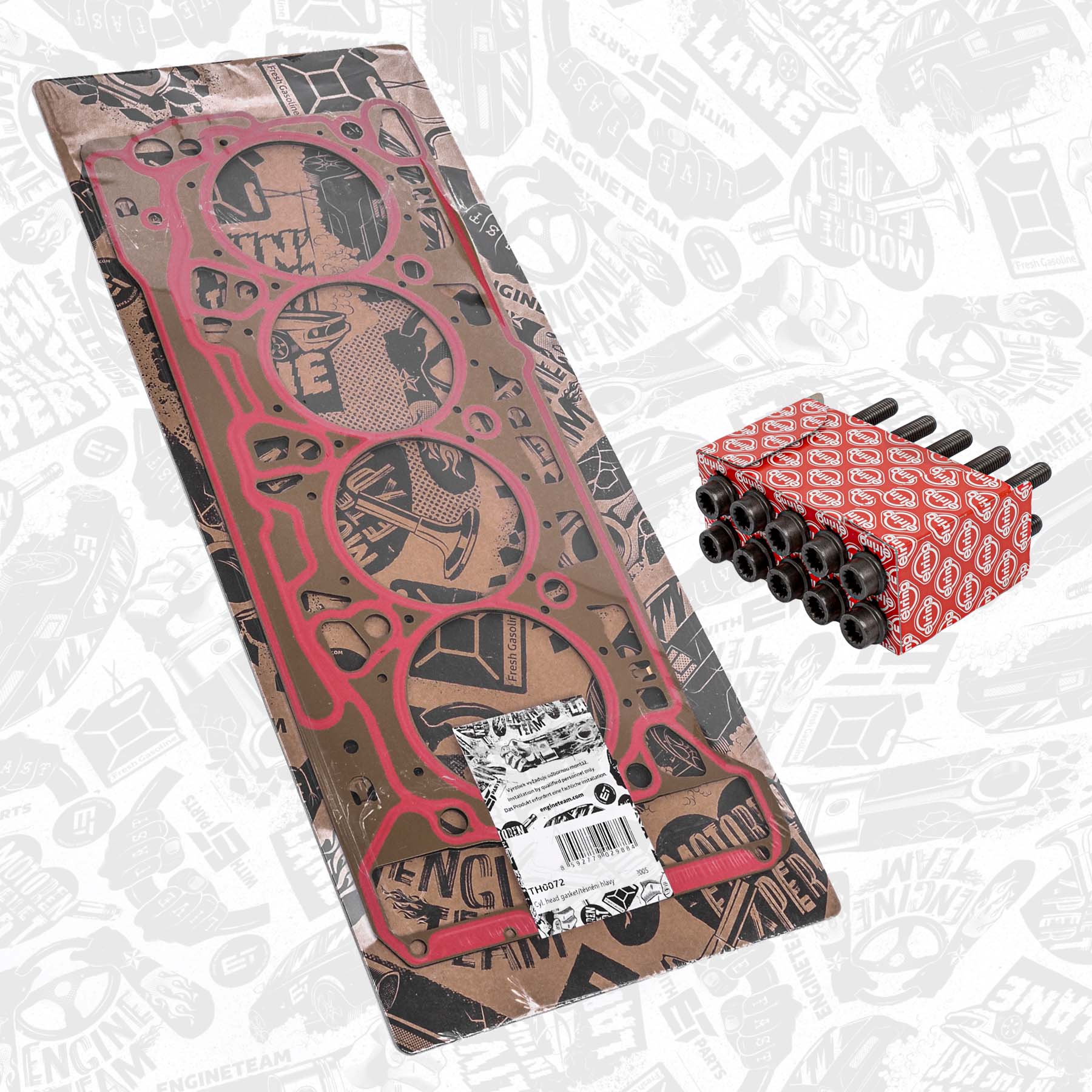Gasket, cylinder head + bolt set - TH0072BT ET ENGINETEAM - 06L103383B ...