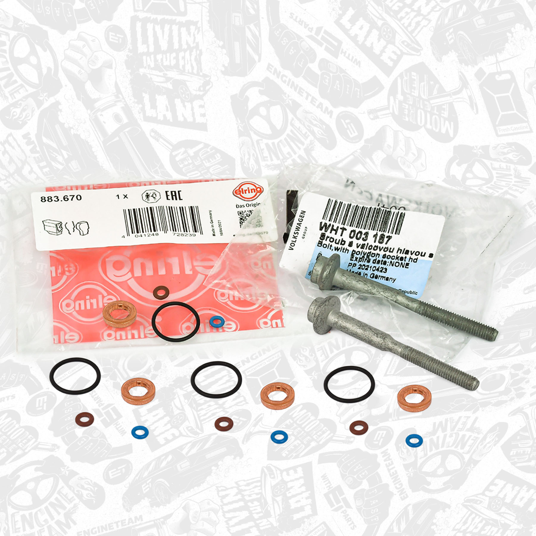 Seal Kit, injector nozzle 4 pcs + bolts - TM0039 ET ENGINETEAM ...