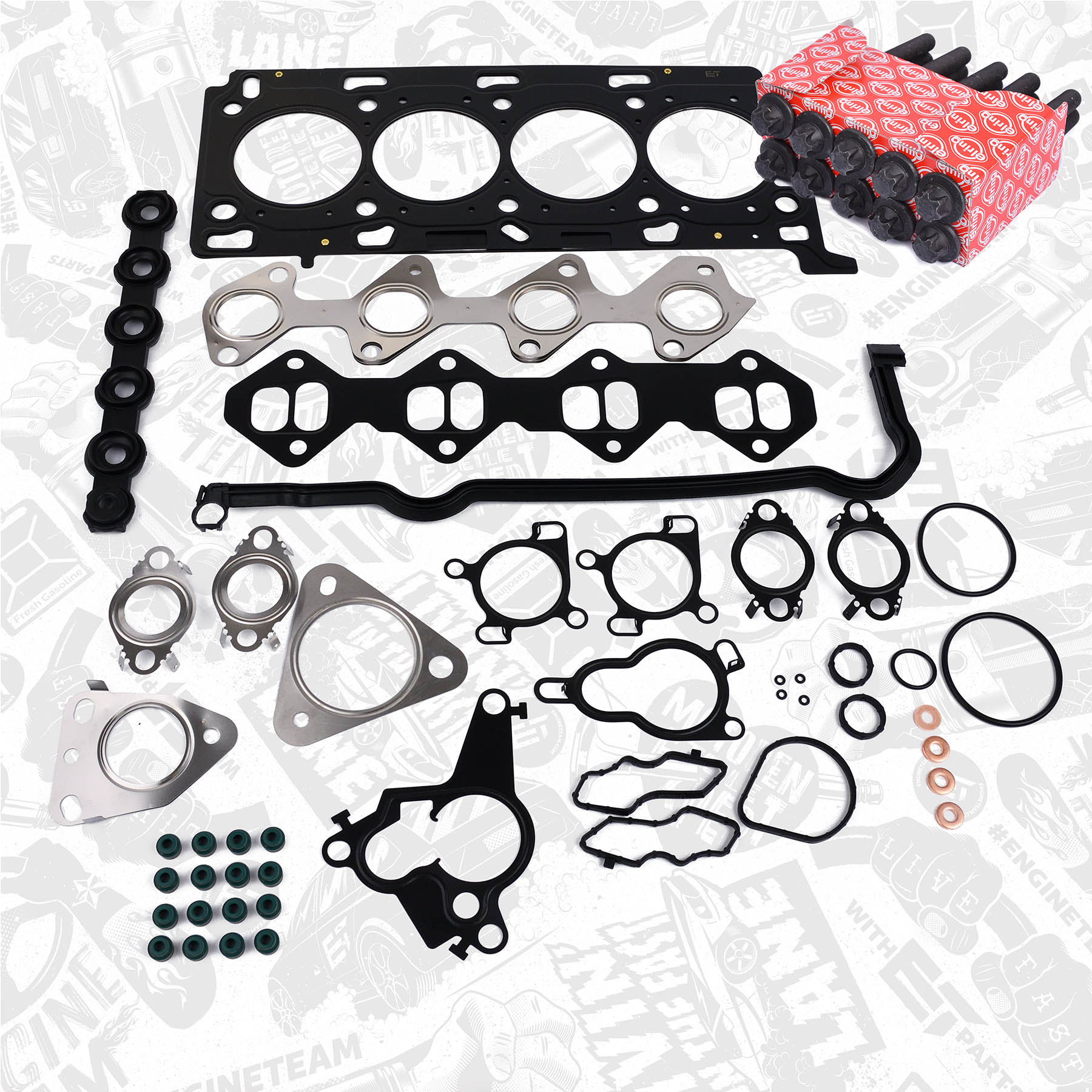 Gasket Set, cylinder head + bolt set - TS0035BT ET ENGINETEAM - 4434188 ...