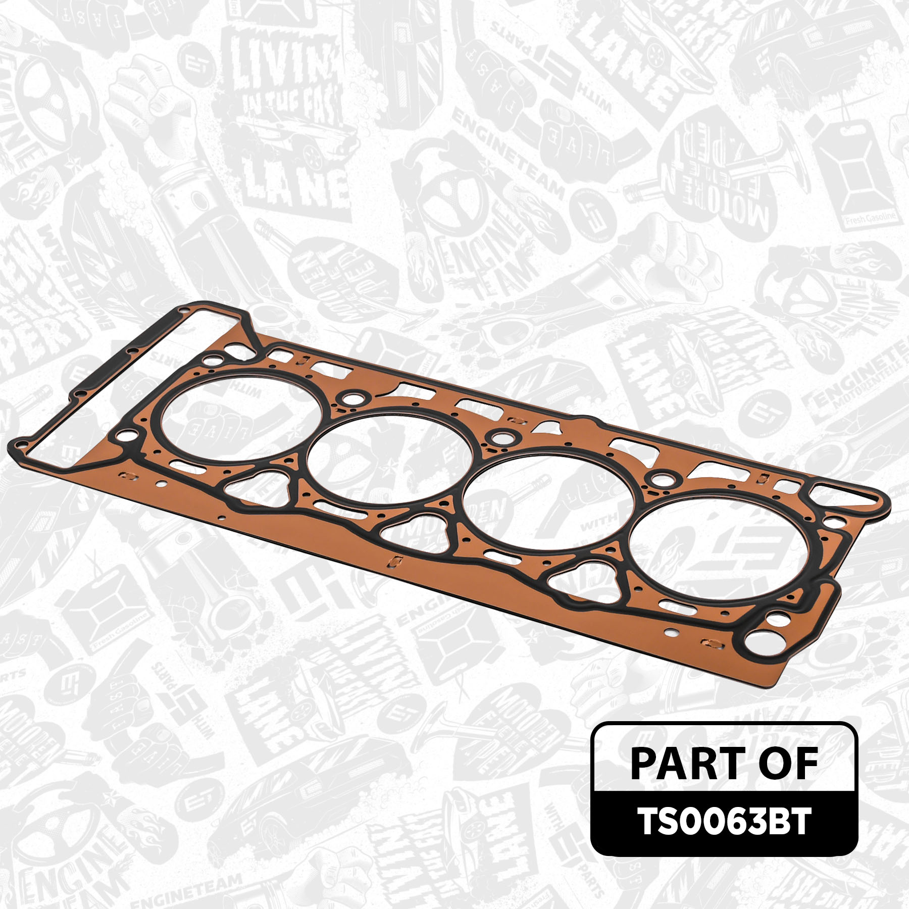 Gasket Set, cylinder head + bolt set - TS0063BT ET ENGINETEAM ...