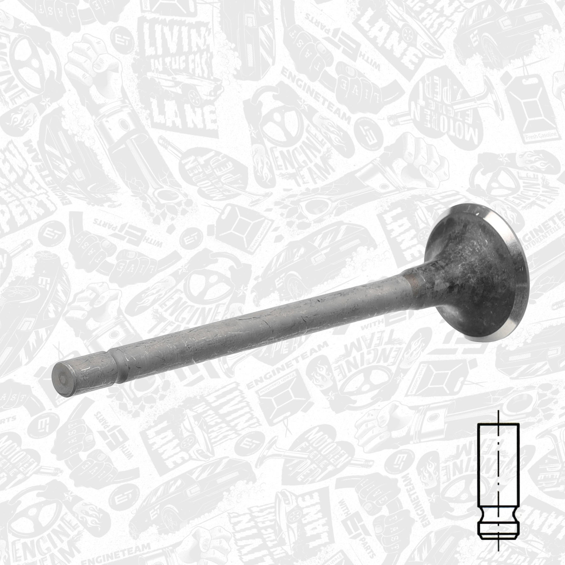 Exhaust Valve - VE0064 ET ENGINETEAM - 22212-27000, 22212-27001, R6240 ...