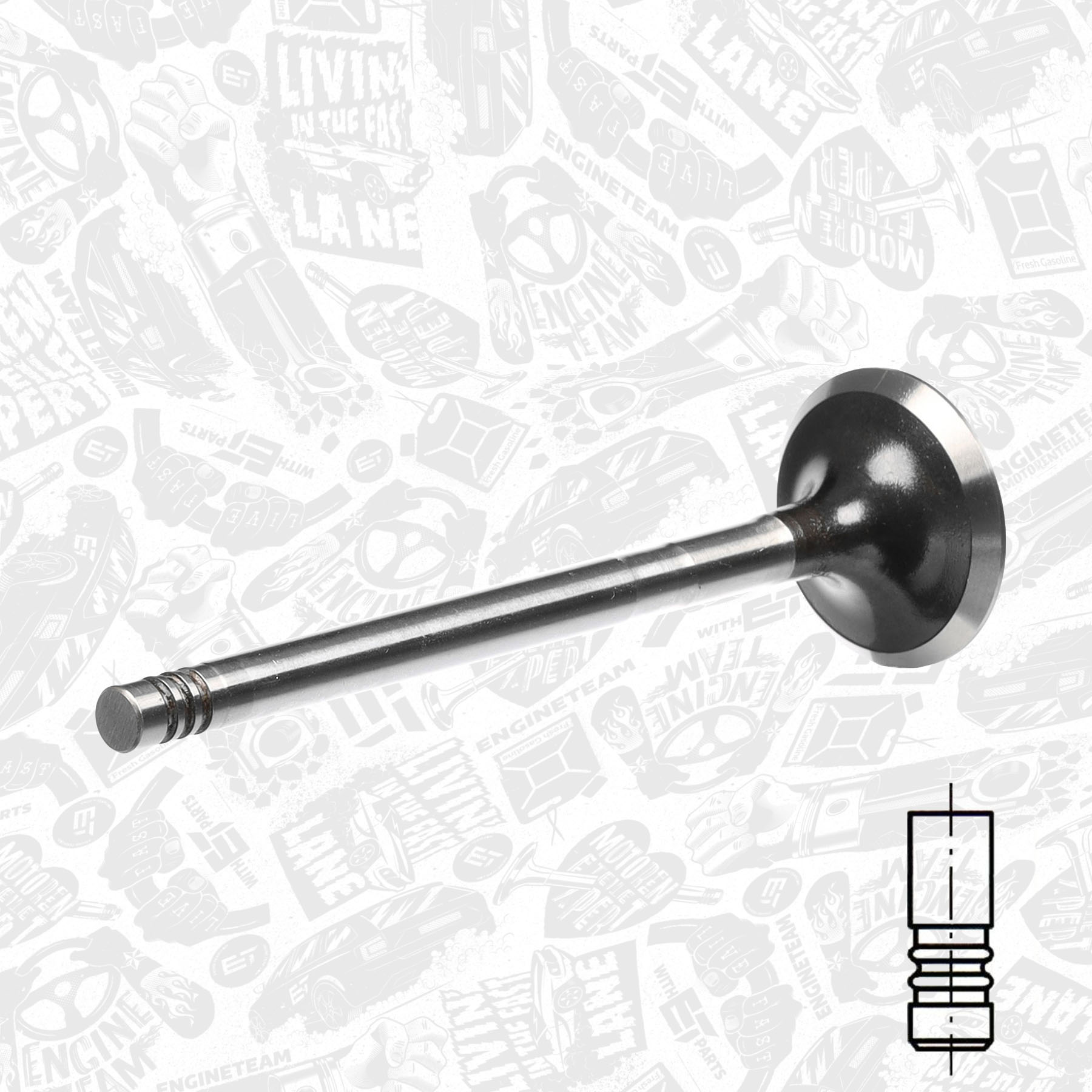 Exhaust Valve - VE0097 ET ENGINETEAM - 948M6505D2A, 1033899, 105-35552 ...