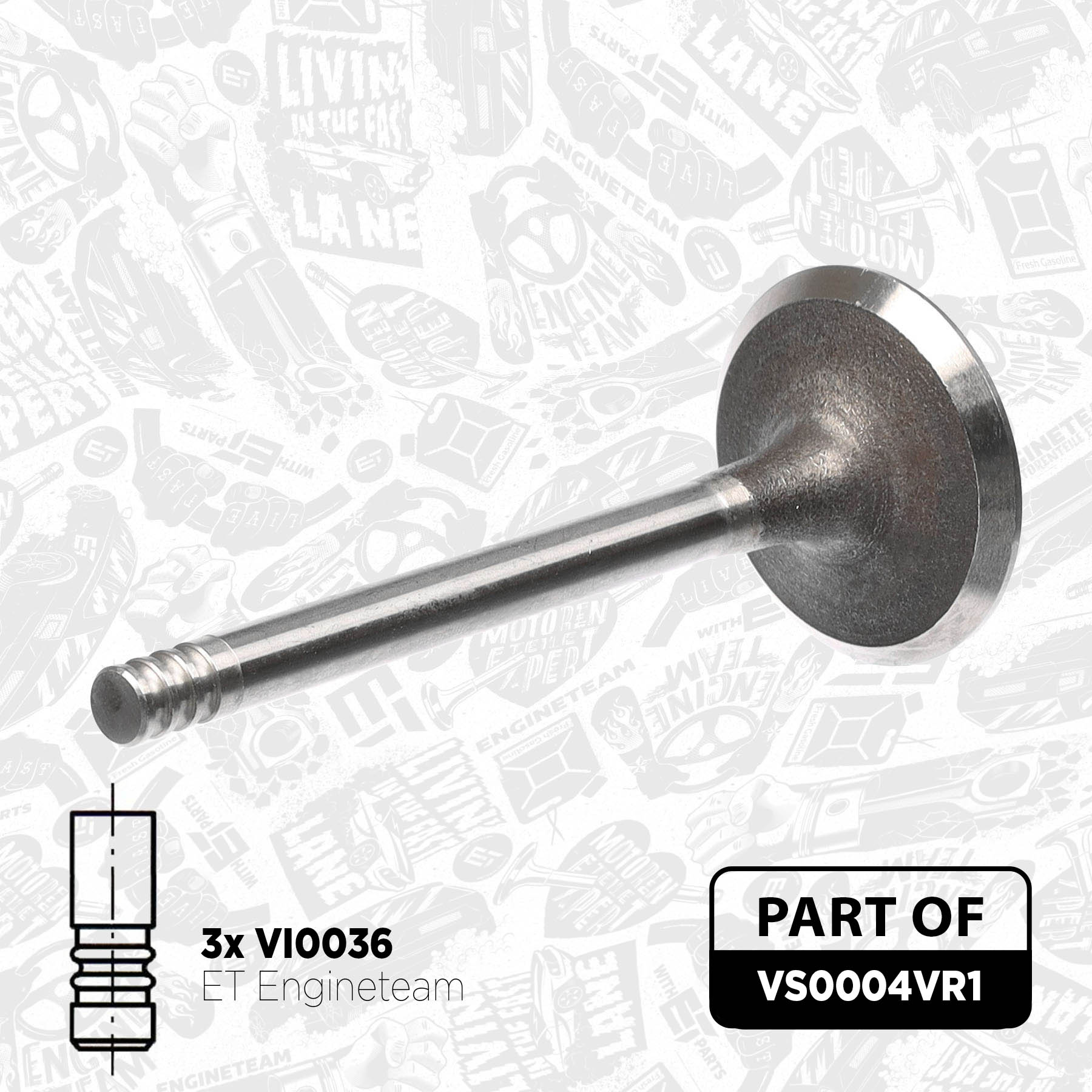 Valve Kit, intake/exhaust valve - VS0004VR1 ET ENGINETEAM - 038109611B ...