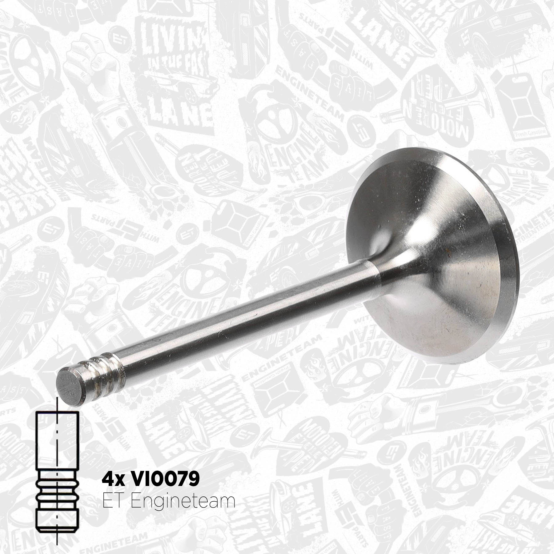 Valve Kit, intake/exhaust valve - VS0009 ET ENGINETEAM - 078109611C ...