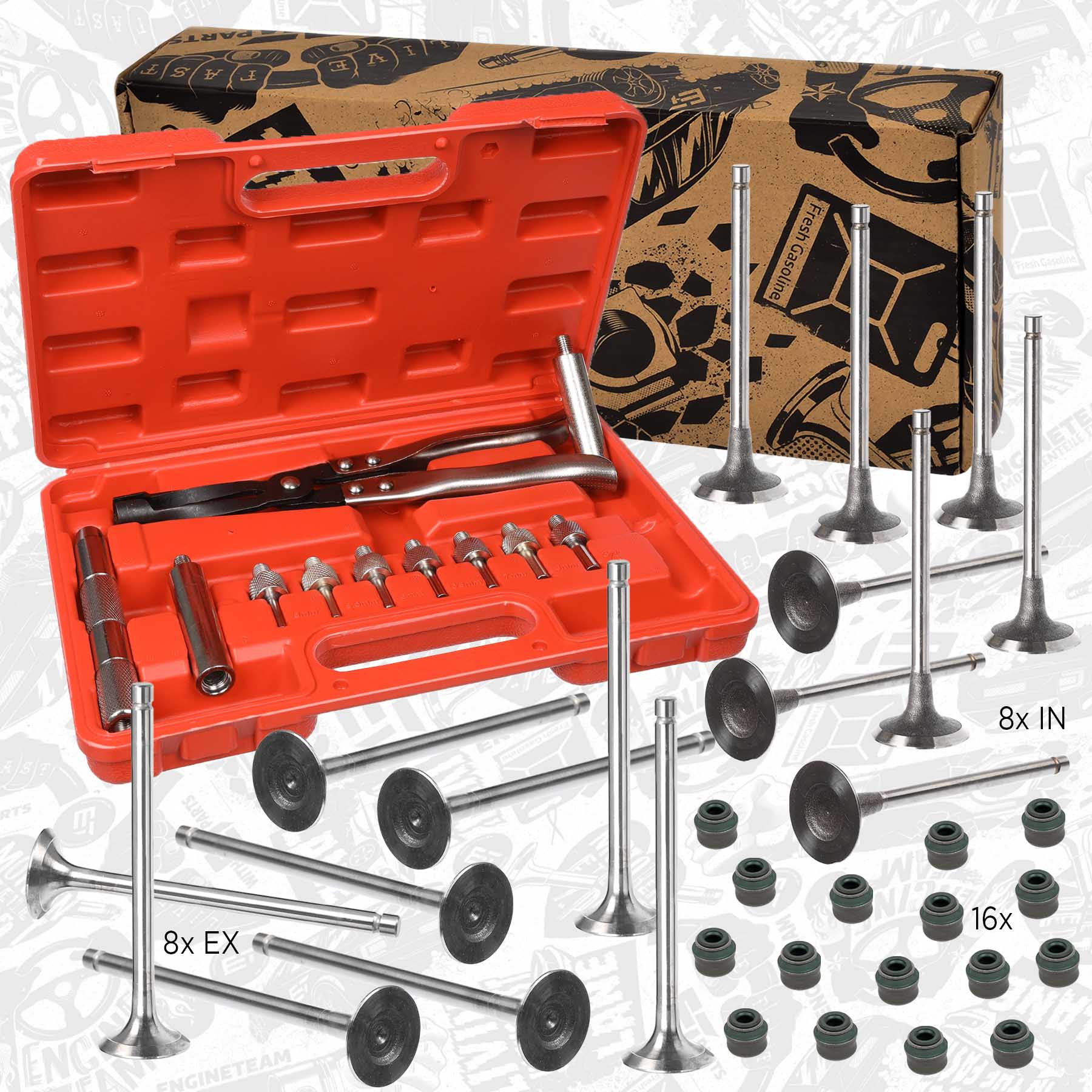 Valve Kit, intake/exhaust valve - VS0011VR2 ET ENGINETEAM - 0949A8 ...