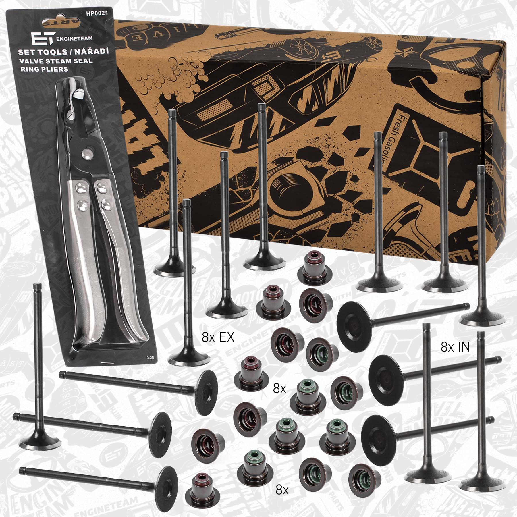 Valve Kit, intake/exhaust valve - VS0012VR1 ET ENGINETEAM - 1324690 ...