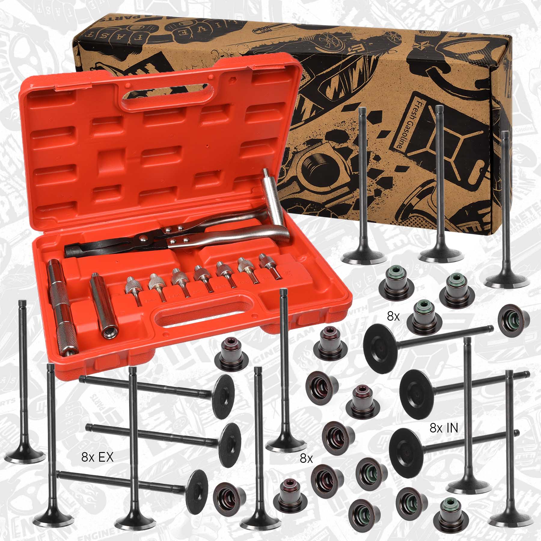 Valve Kit, intake/exhaust valve - VS0012VR3 ET ENGINETEAM - 1324690 ...