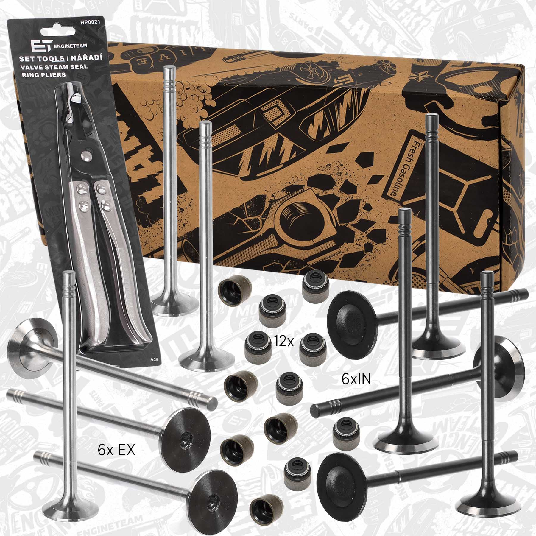 Valve Kit, intake/exhaust valve - VS0015VR1 ET ENGINETEAM - 132025379R ...