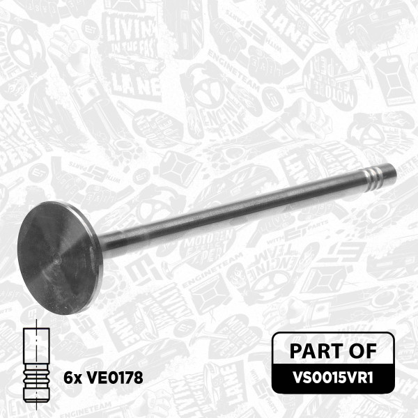 Valve Kit, intake/exhaust valve - VS0015VR1 ET ENGINETEAM - 132025379R ...