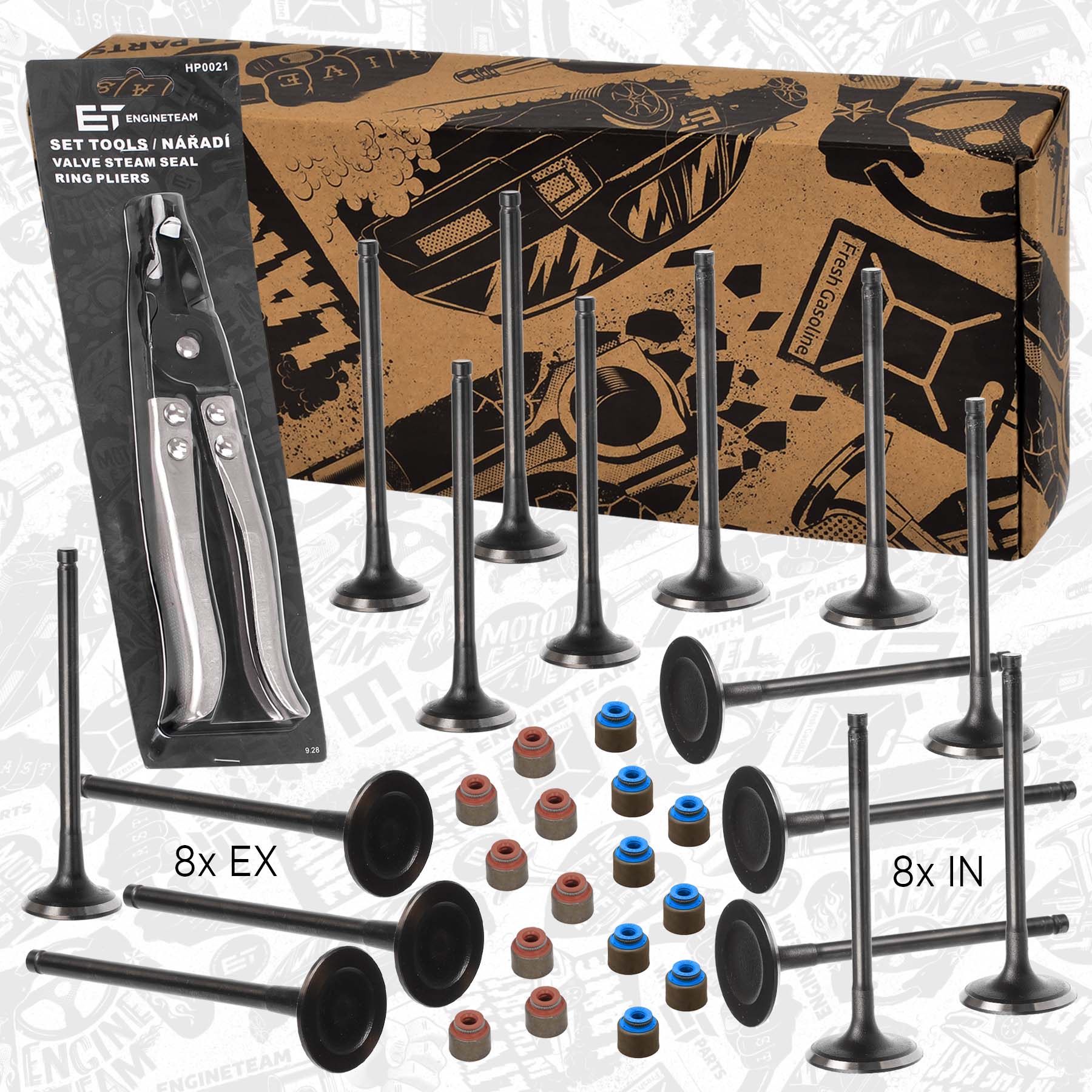 Valve Kit, intake/exhaust valve - VS0019VR1 ET ENGINETEAM - 22211-2B400 ...