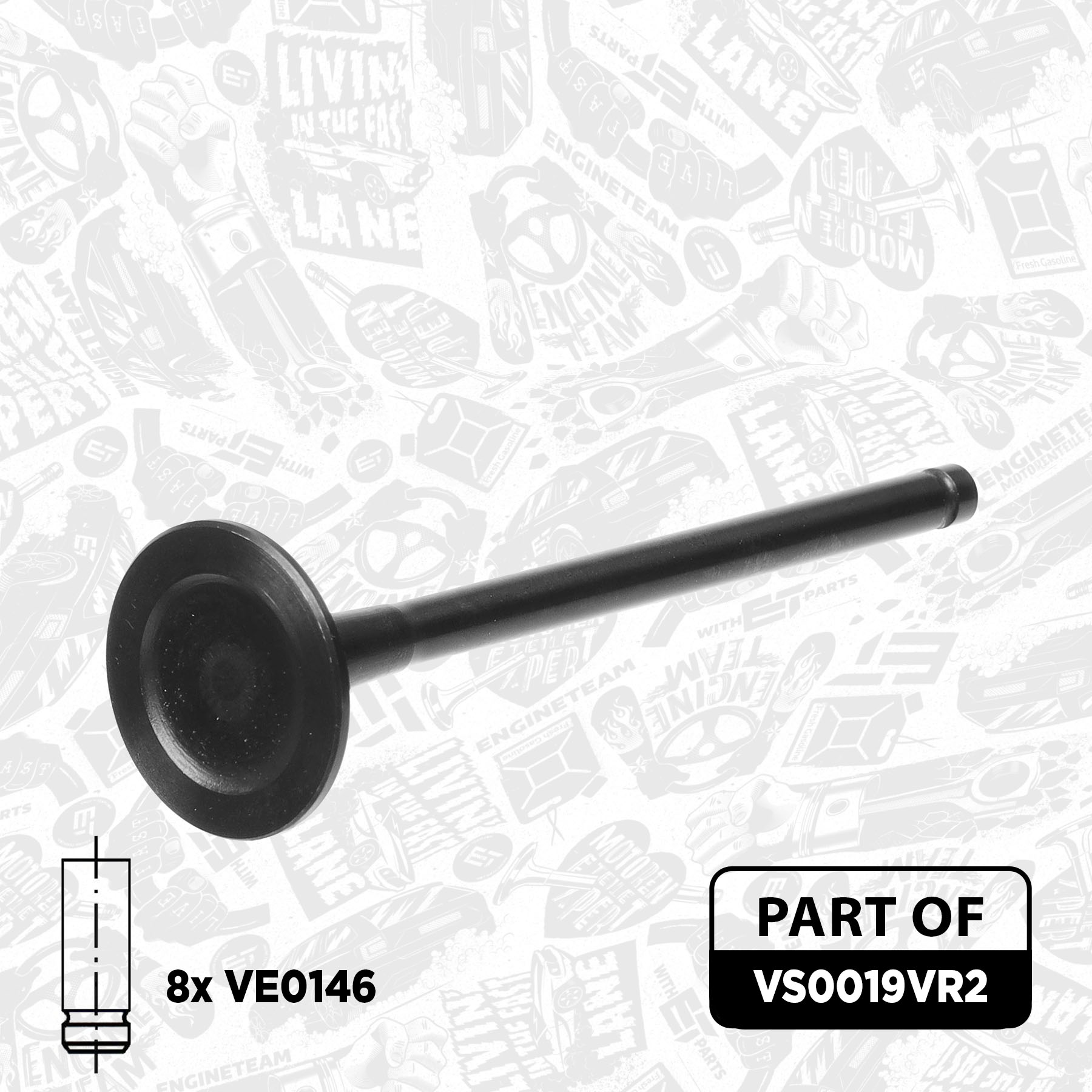 Valve Kit, intake/exhaust valve - VS0019VR2 ET ENGINETEAM - 22211-2B400 ...
