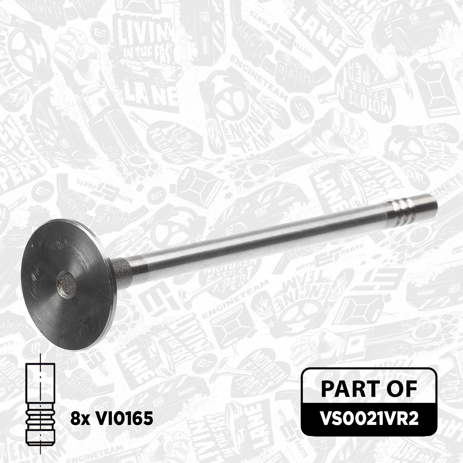 Valve Kit, intake/exhaust valve - VS0021VR2 ET ENGINETEAM - 0949.E3 ...