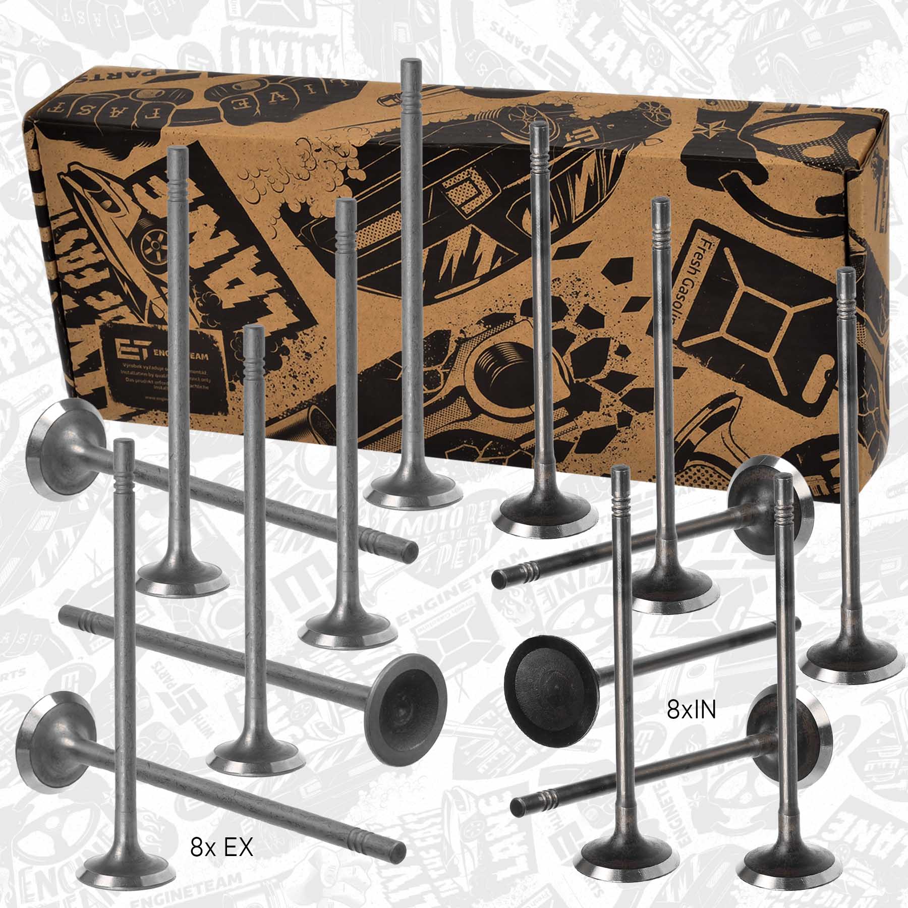 Valve Kit, intake/exhaust valve - VS0022 ET ENGINETEAM - 12637241 ...