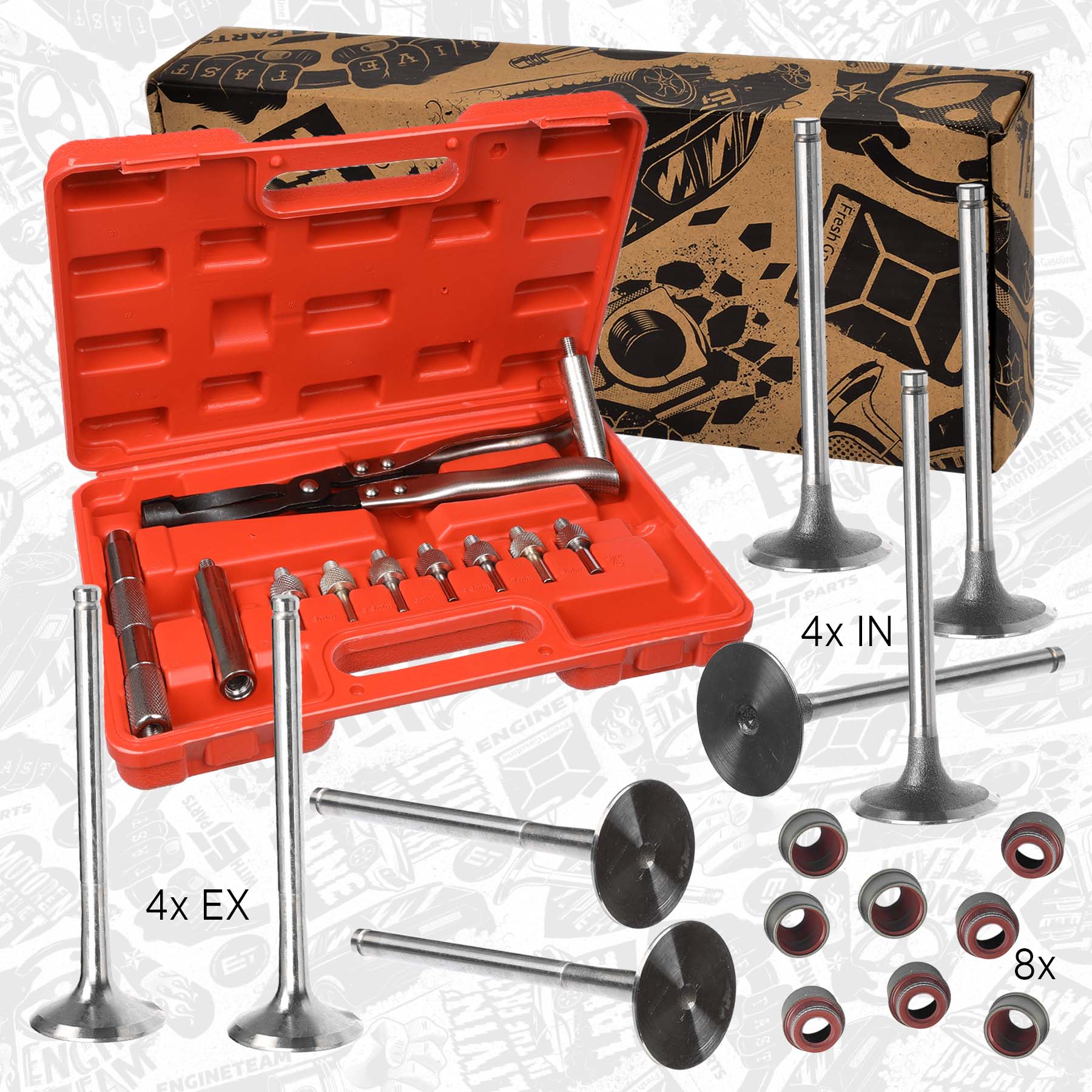 Valve Kit, intake/exhaust valve - VS0023VR3 ET ENGINETEAM - 7701465090 ...