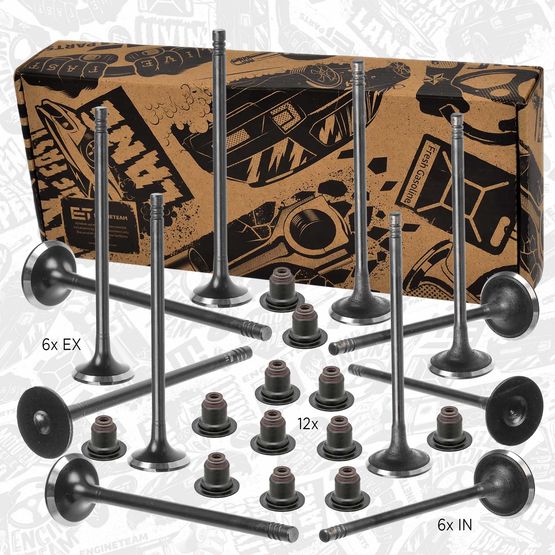 Valve Kit, intake/exhaust valve - VS0025 ET ENGINETEAM - CM5G6505FA, 1760589, 1760588 | K ...