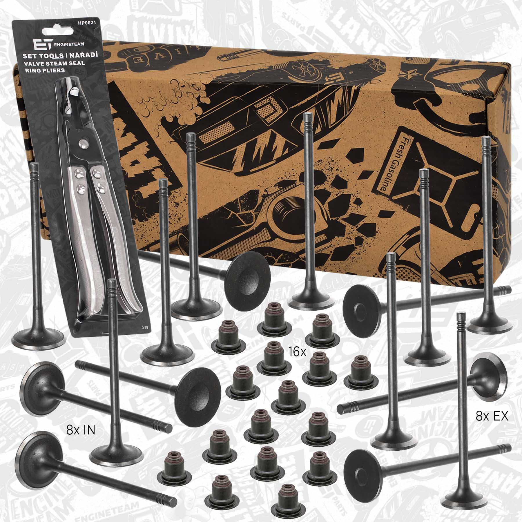 Valve Kit, intake/exhaust valve - VS0027VR1 ET ENGINETEAM - 1791865 ...