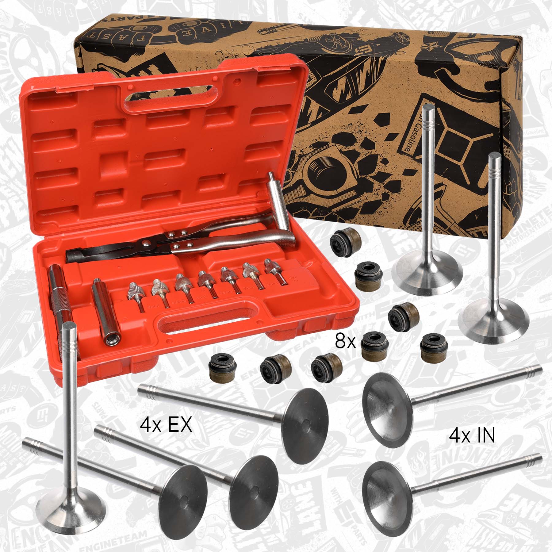 Valve Kit, intake/exhaust valve - VS0034VR2 ET ENGINETEAM - 03F109611B ...