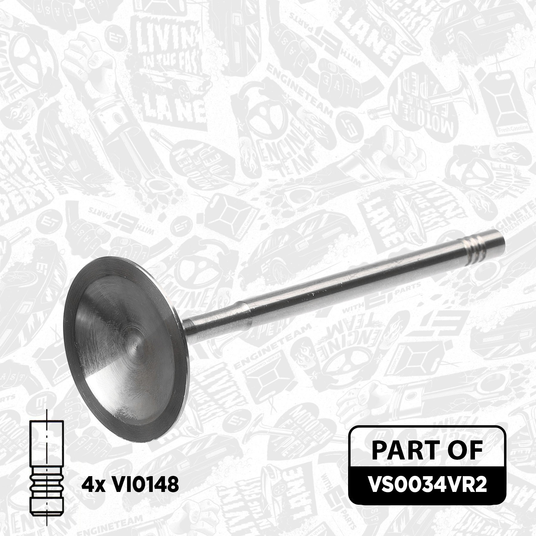 Valve Kit, intake/exhaust valve - VS0034VR2 ET ENGINETEAM - 03F109611B ...