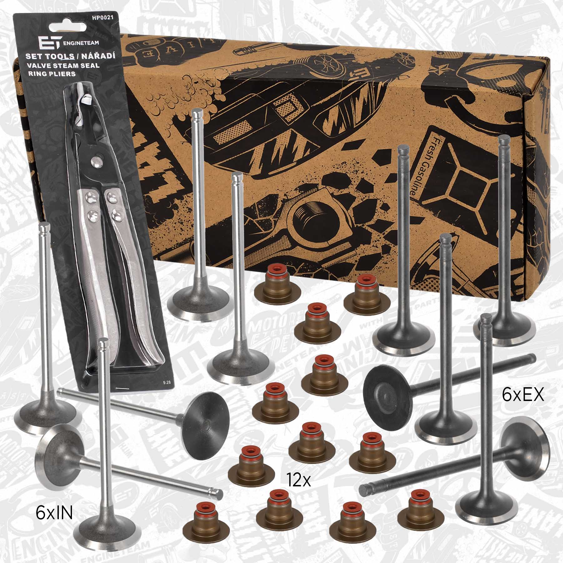 Valve Kit, intake/exhaust valve - VS0043VR1 ET ENGINETEAM - 9810926380 ...