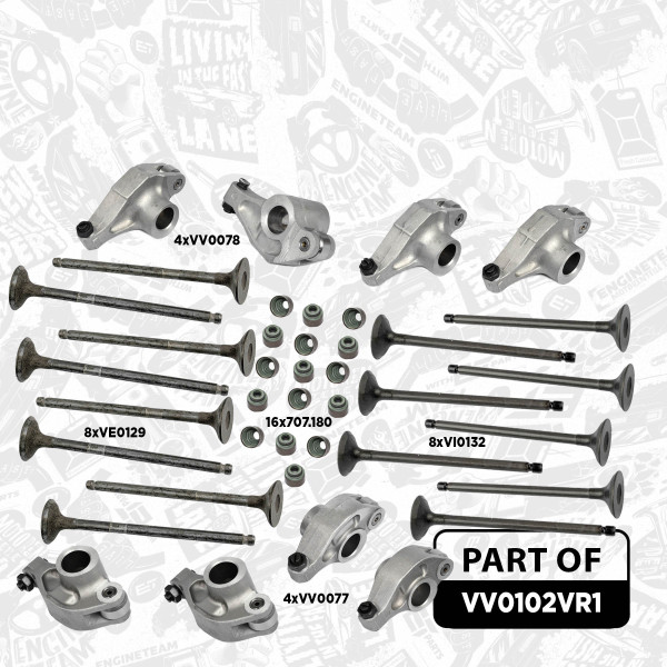 Valves / Rocker arm set - VV0102VR1 ET ENGINETEAM - RF2A12130C, RF2A-12 ...