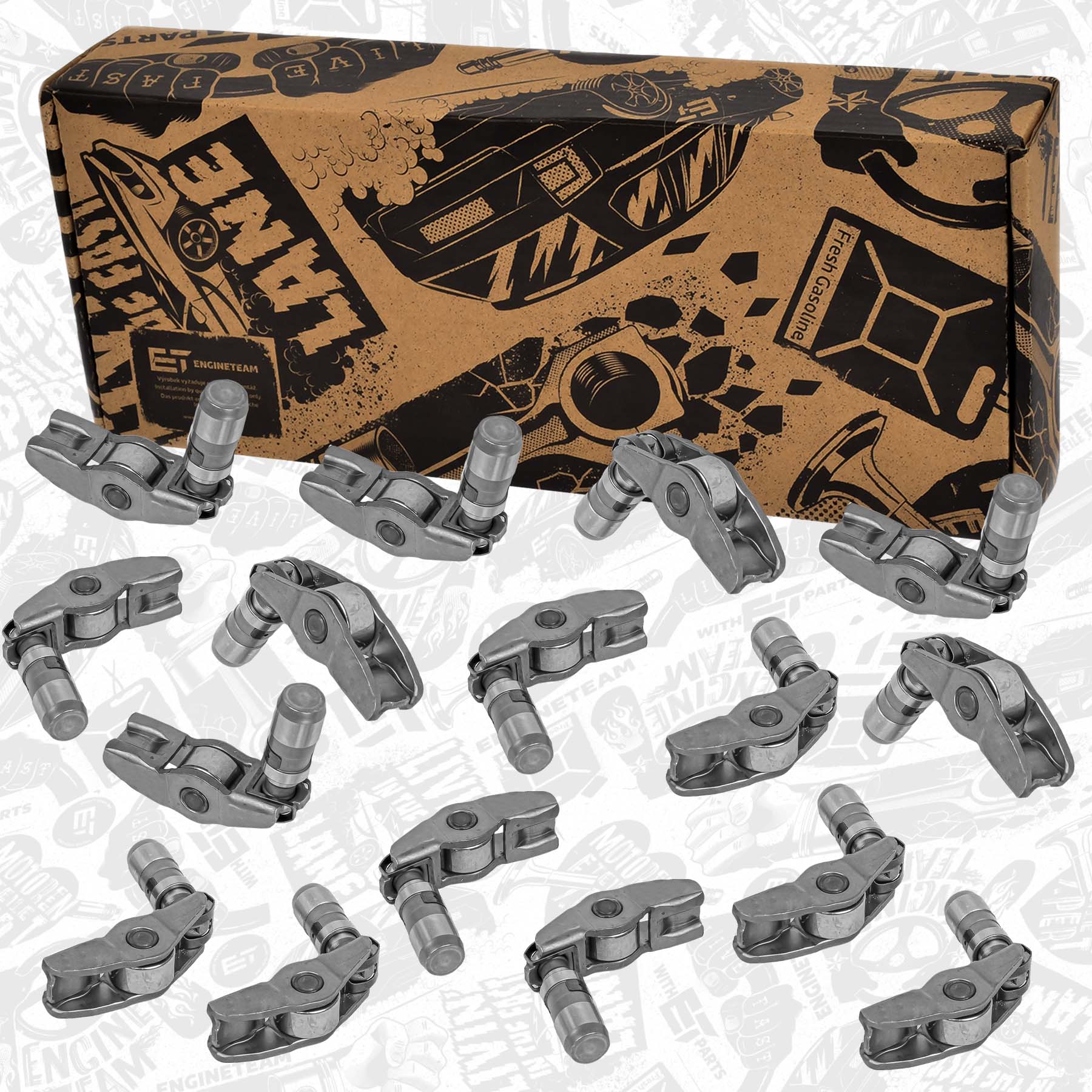 Valve tappet 16 pcs + rocker arm 16 pcs - ZH0097VR1 ET ENGINETEAM ...