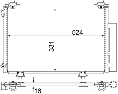 Condenser, air conditioning - AC292000S MAHLE - 884500D020, 884500D021 ...