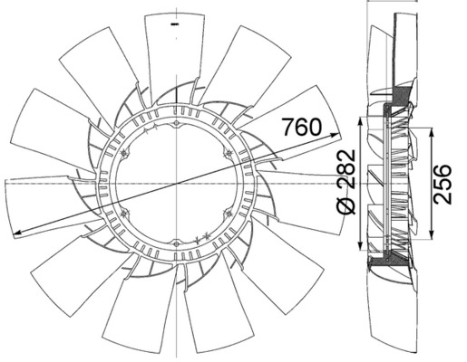 Fan Wheel, engine cooling - CFW41000P MAHLE - 1679067, 298042N, 52435 ...