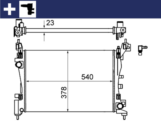 Radiator, engine cooling - CR1121000S MAHLE - 1330T8, 51780706 ...