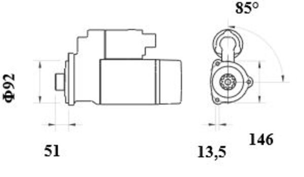 Starter - MS905 MAHLE - 0071511301, M009T85371, 0071511801 | K ...