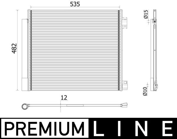 Condenser, air conditioning - AC944000P MAHLE - 921004BE0A, 921004EA0A ...