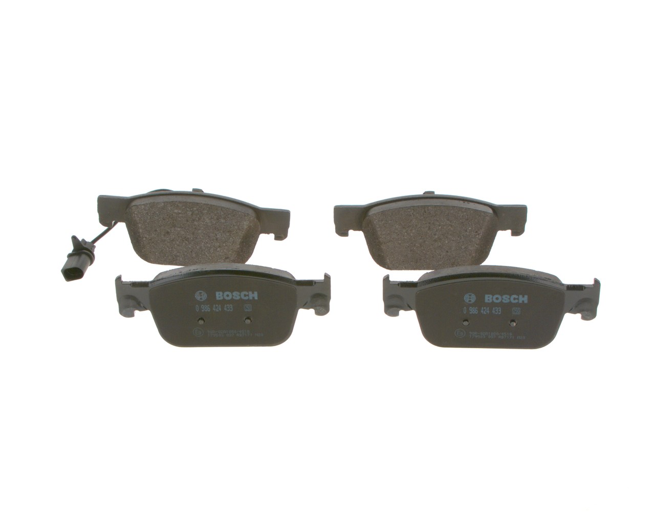 Brake Pad Set, disc brake - 0986424433 BOSCH - 8W0698151AF, 8W0698151BG ...