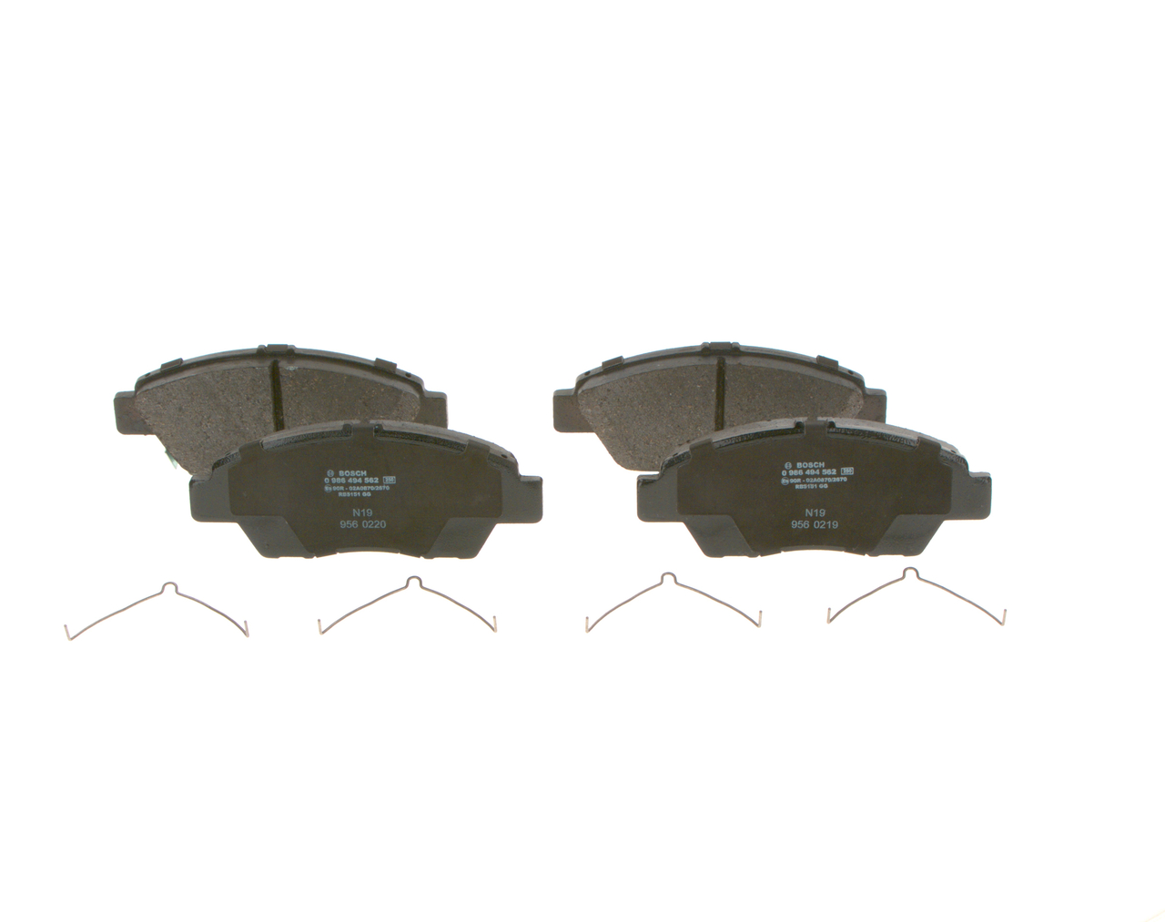 Brake Pad Set, disc brake - 0986494562 BOSCH - 45022-SNC-E00, 45022-SZT ...