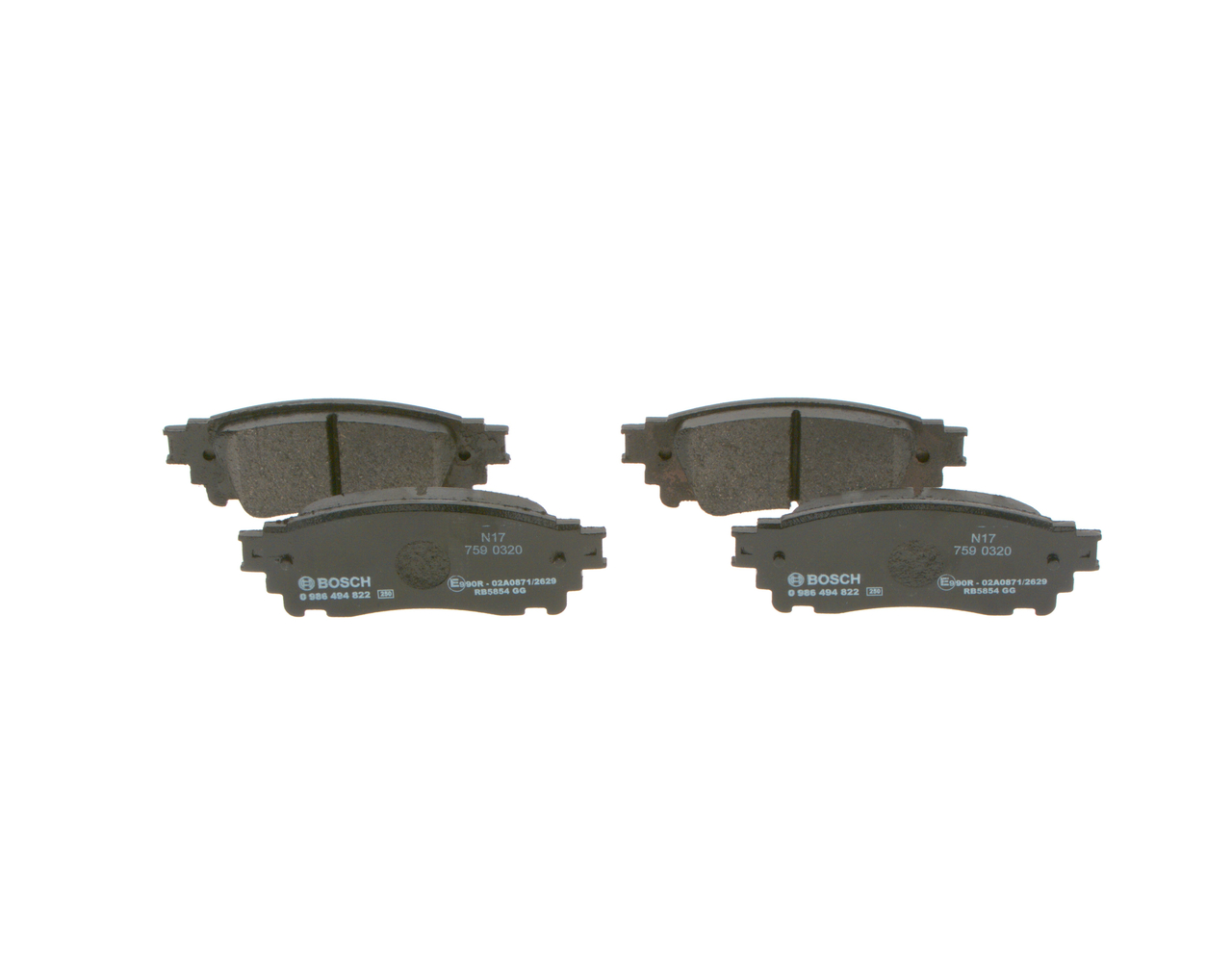 Brake Pad Set, disc brake - 0986494822 BOSCH - 0446678010, 04466-78010 ...