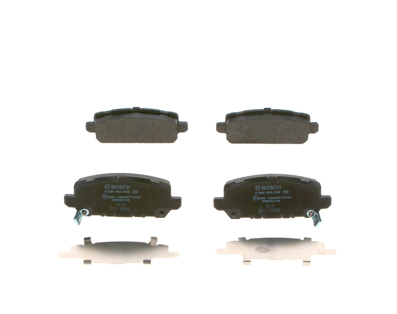 Brake Pad Set, disc brake - 0986494838 BOSCH - 43022-TGH-A01, 43022-T2J ...