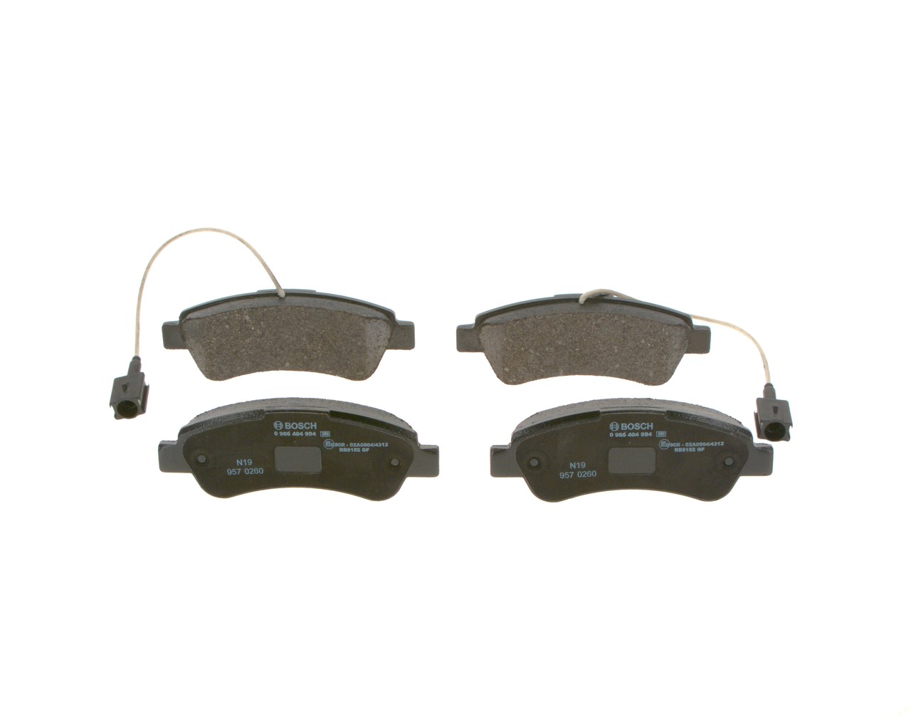 Brake Pad Set, disc brake - 0986494994 BOSCH - 1612434180, 1673603480 ...