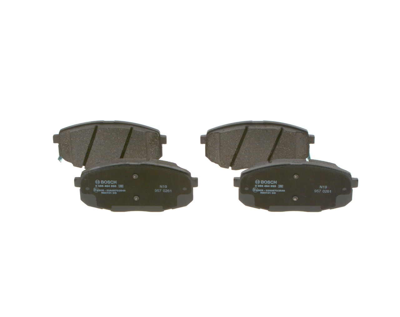 Brake Pad Set, disc brake - 0986494995 BOSCH - 581011HA00, 581011HA10 ...