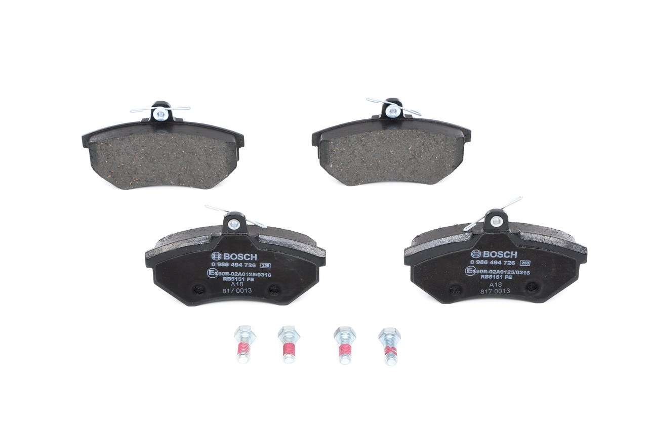 Brake Pad Set, disc brake - 0986494726 BOSCH - 357698151B, A113501080 ...