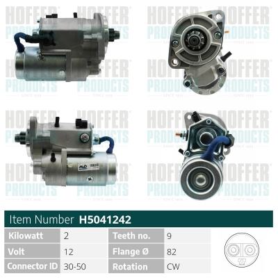 Starter - HOFH5041242 HOFFER - 36100-27000, 36100-27001, 36100-27010 ...