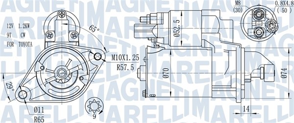 Starter - 063721450010 MAGNETI MARELLI - 281000T030, 28100-0T030, 28100 ...