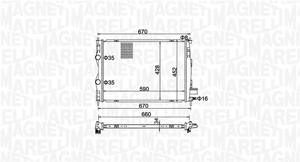 Radiator, engine cooling - 350213162600 MAGNETI MARELLI - 21400-JD50A ...