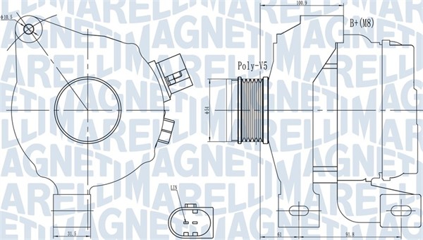 Alternator - 063732001010 MAGNETI MARELLI - 30659131, 6G9N10300JB ...