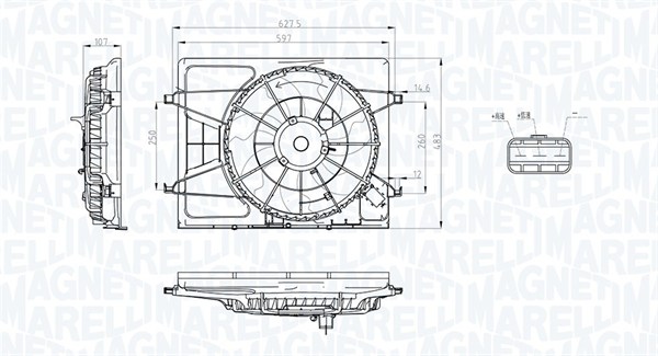 Fan, engine cooling - 069422796010 MAGNETI MARELLI - 25380-1H050, 25380 ...